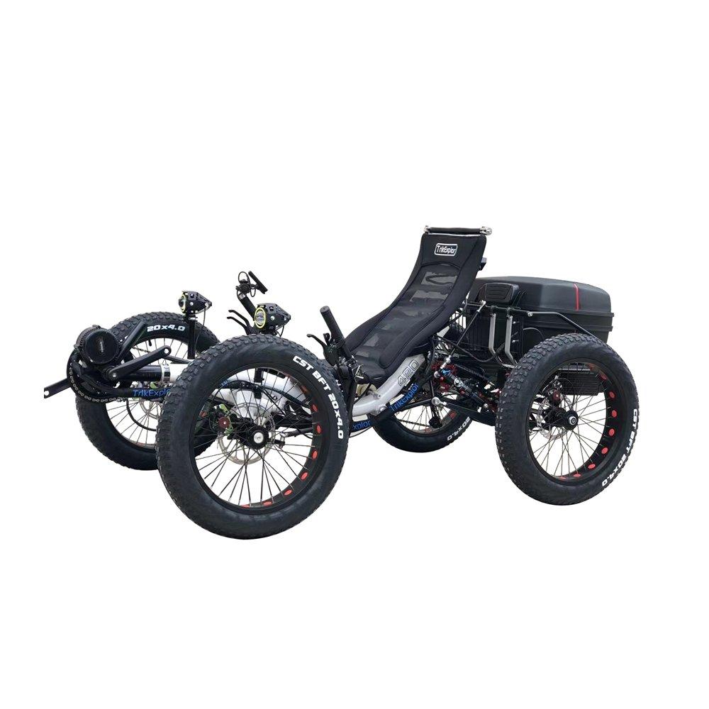 Pre-Order TrikExplor Fat Tire Recumbent Quad in Black| Xcite