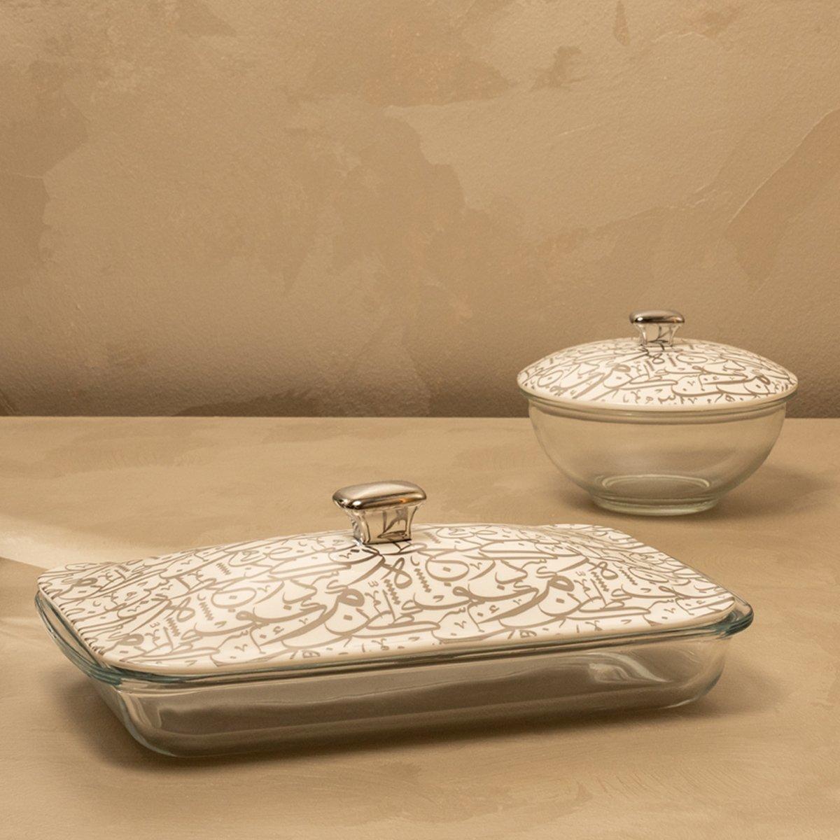 Script Glass Buffet Dish Silver 39X23.5X12 cm in Kuwait | Buy Online ...