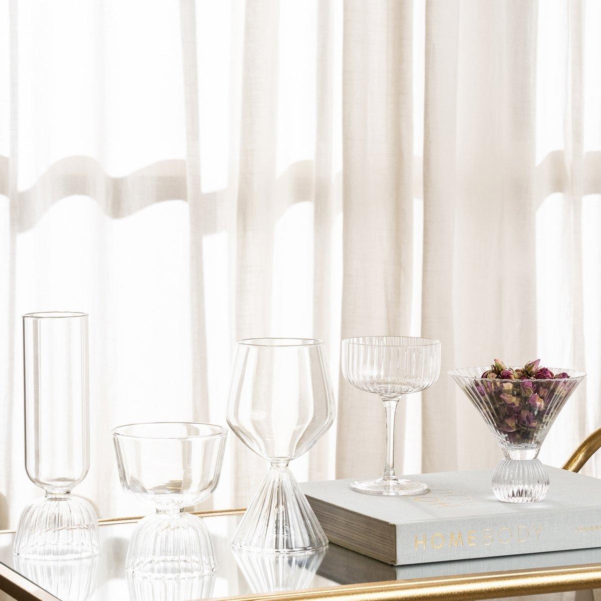 Ribbed Glass Goblet Clear 9.5X9.5X16.5 cm in Kuwait | Buy Online ...