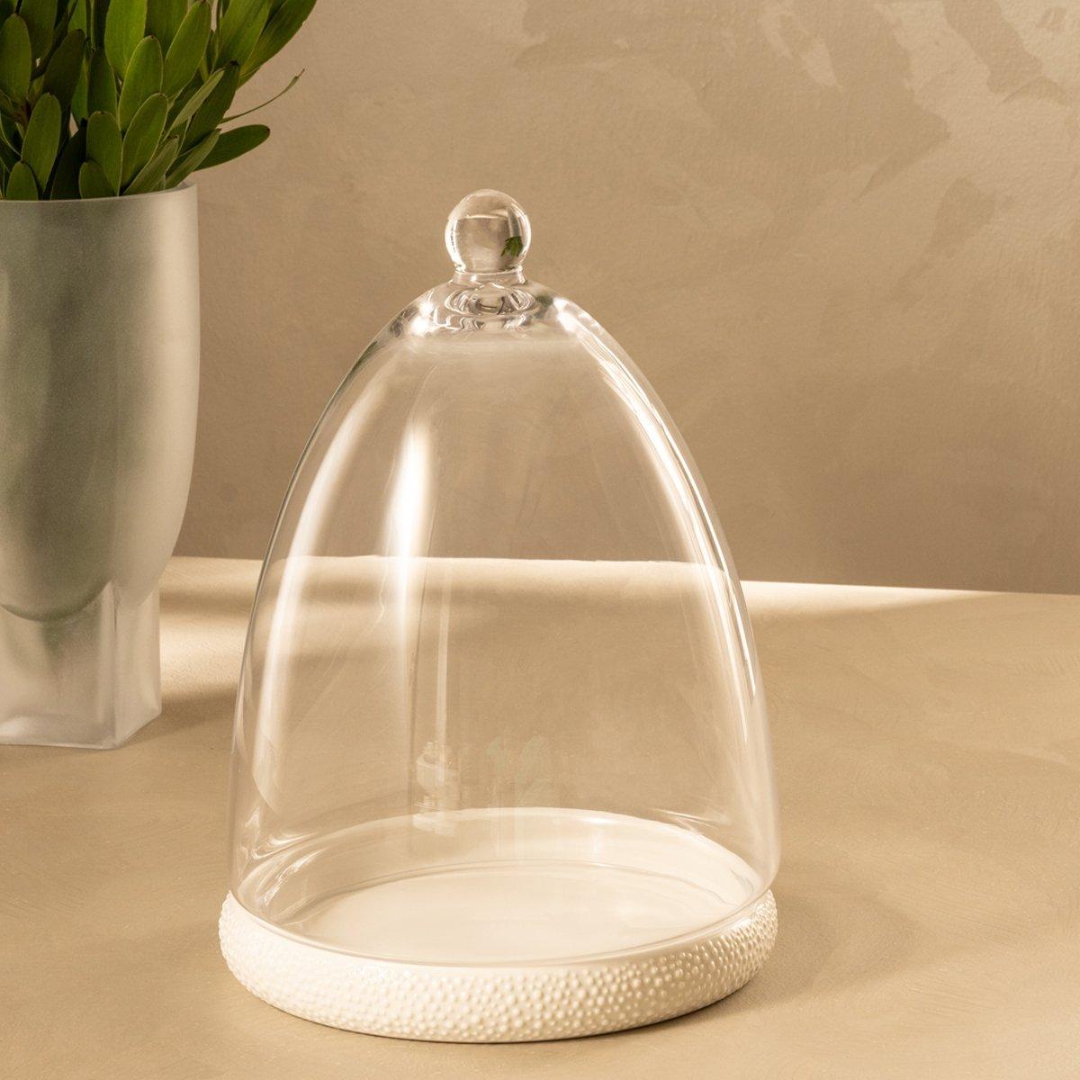 Cone Dome Glass White Dia:25 H:33 cm in Kuwait | Buy Online | safathome.com