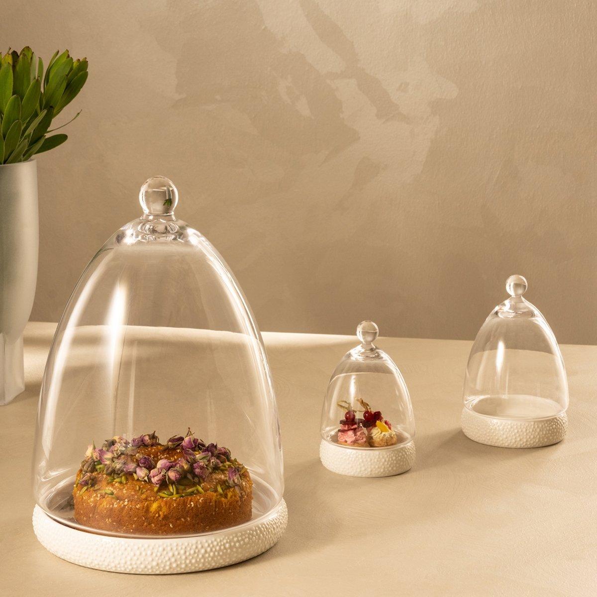 Cone Dome Glass White Dia:25 H:33 cm in Kuwait | Buy Online | safathome.com