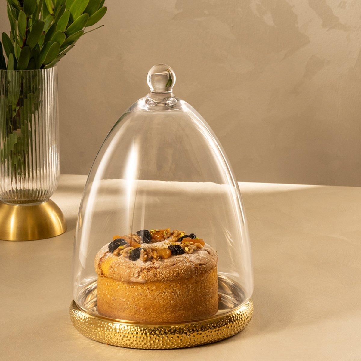 Cone Dome Glass Gold Dia:25 H:33 cm in Kuwait | Buy Online | safathome.com