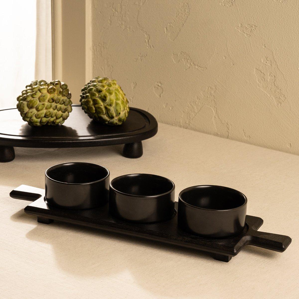 Ruby Wood Footed Tray Black 45X13X6.5 cm in Kuwait | Buy Online ...