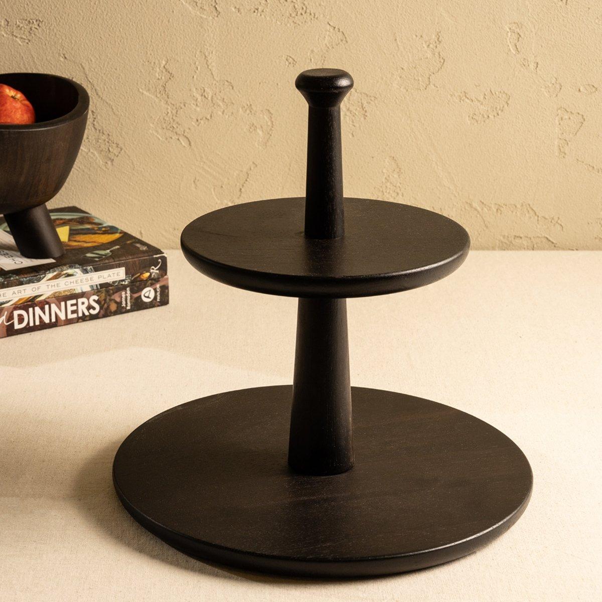 Ruby Wood 2-Tier Platter Black 30X30 cm in Kuwait | Buy Online ...