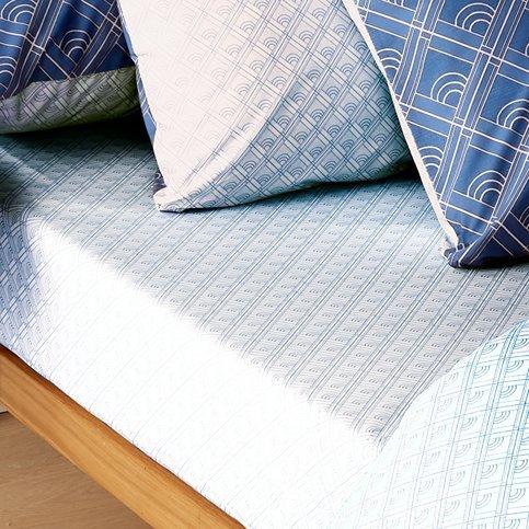 Rene Printed Fitted Sheet Blue 180X200 cm in Kuwait | Buy Online ...