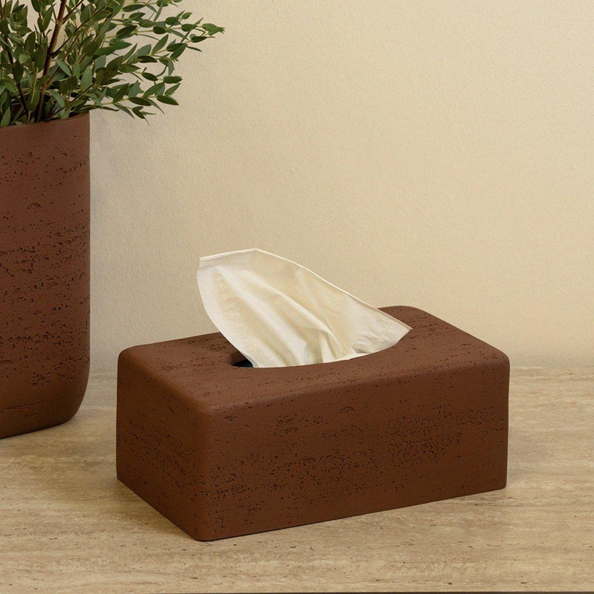 Speckle Resin Tissue Box Brown 27X15X10 cm Price in Kuwait - Xcite