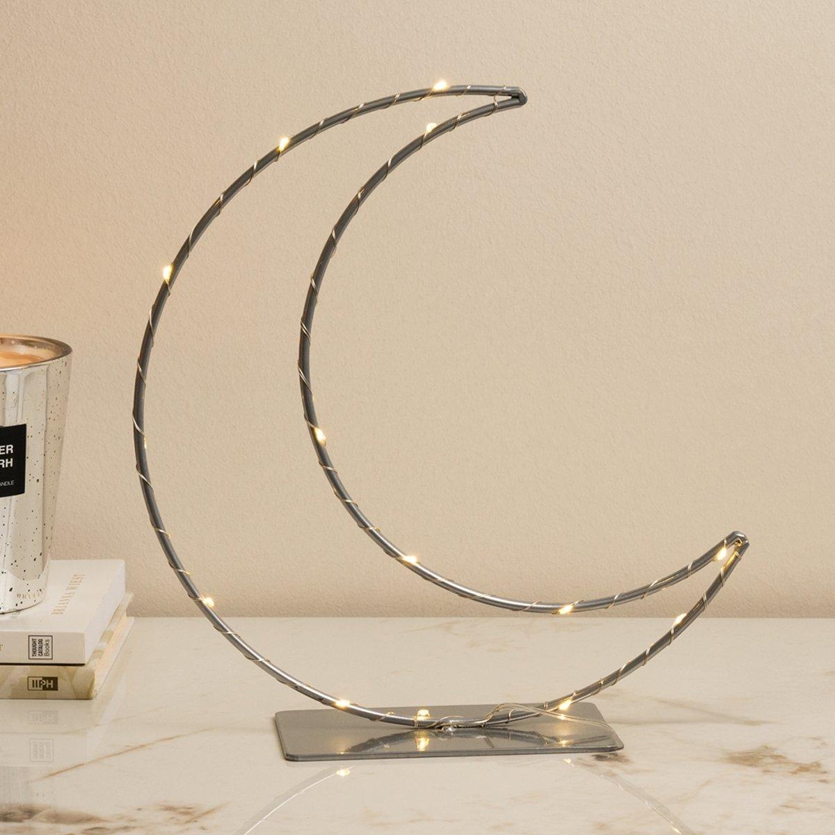 Crescent Metal Led Light Silver 30X39 cm Price in Kuwait - Xcite