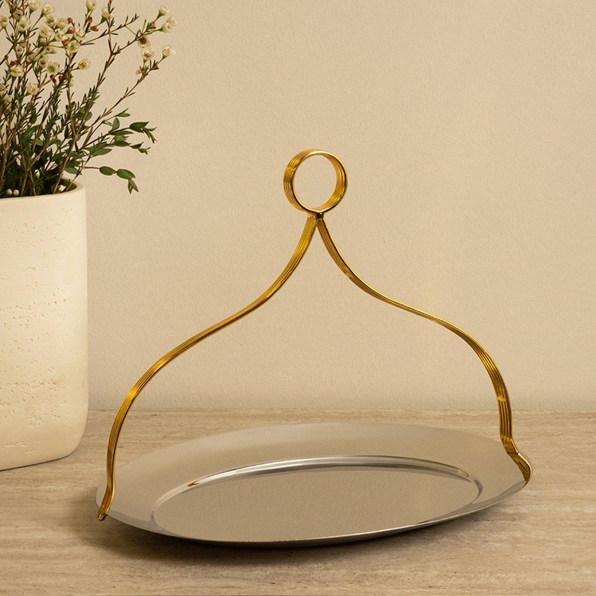 Classy Stainless Steel Serving Plate Silver/Gold 37X28X29 cm Price in ...