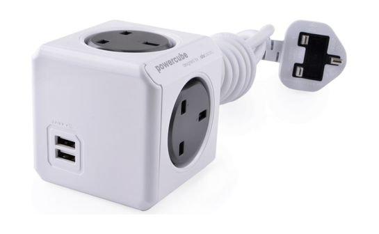 Allocacoc PowerCube Dual USB Port with 3 Meters Extended Cord (7400 ...