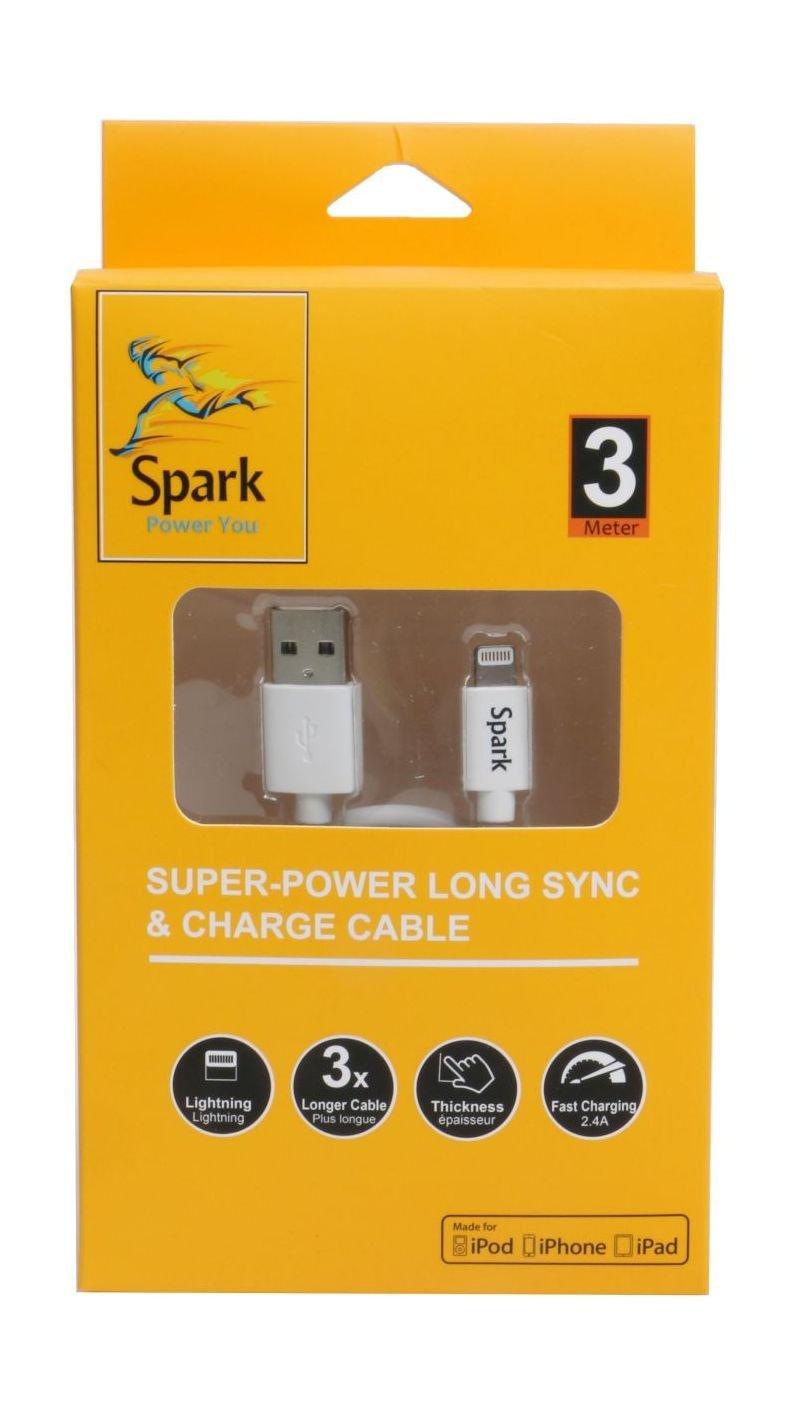 Spark Charge and Sync USB to Lightning Cable 3 Meters (SP-81260 ...