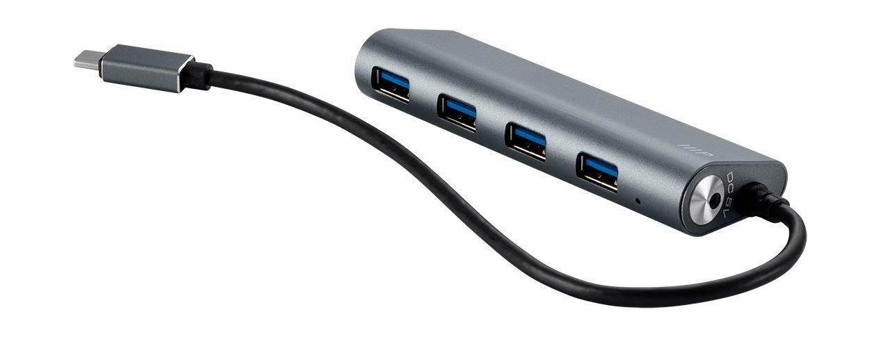 Icon USB C To USB 3.0 4-Port Hub - Grey Price in Kuwait - Xcite