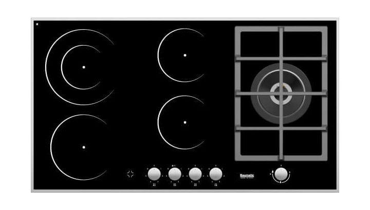 Baumatic 90cm 4 Electric and 1 Gas Hob (BMEH94E1G) Price in Kuwait - Xcite