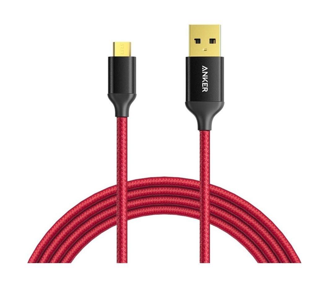Anker PowerLine Micro USB Nylon Braided Cable 0.9M (A8142H91) - Red ...