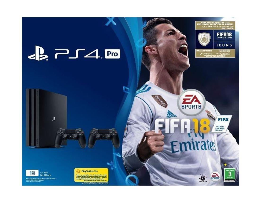Sony PlayStation 4 Pro 1TB Gaming Console + 2 Dualshock 4 Wireless ...