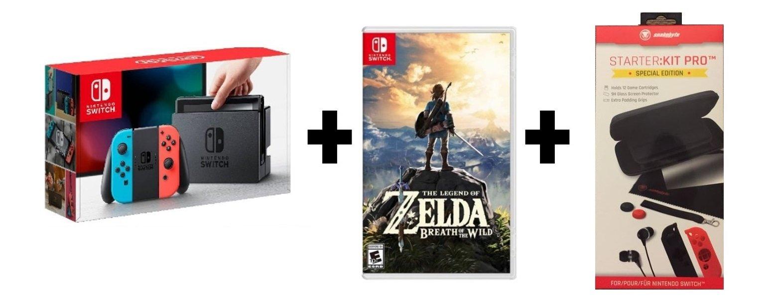 Nintendo Switch + The Legend Of Zelda + 1 Starterkit Pro Price in ...