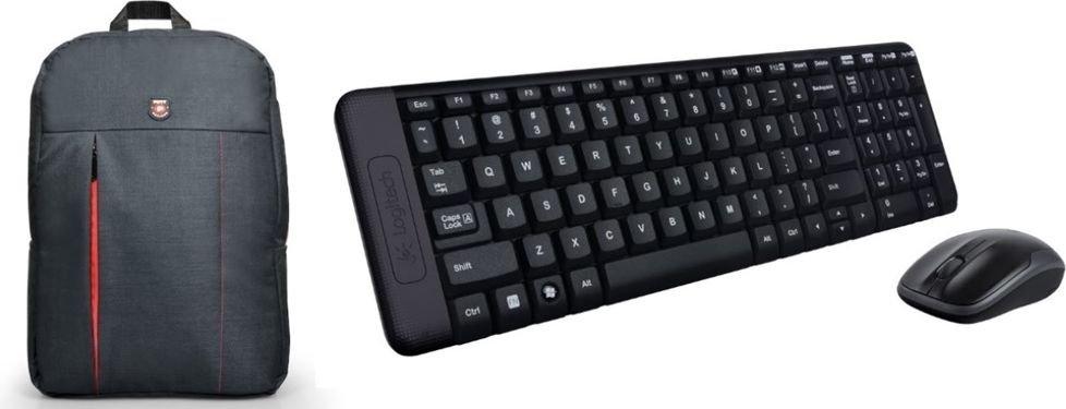 Logitech MK220 Wireless Mouse & Keyboard Combo + Portland BackPack ...