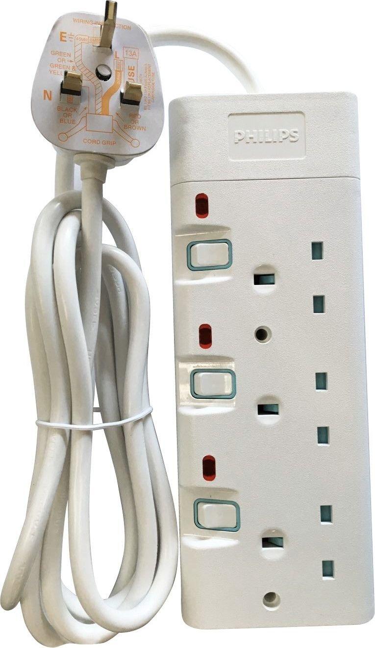 Philips 3-Sockets Power Extension 3M (SPN1932WB/56) - White Price in ...