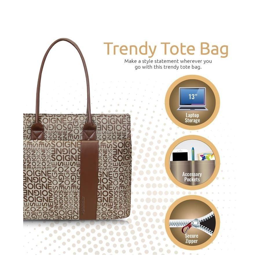 Promate Nicole Tote Ladies Bag - Brown Price in Kuwait - Xcite