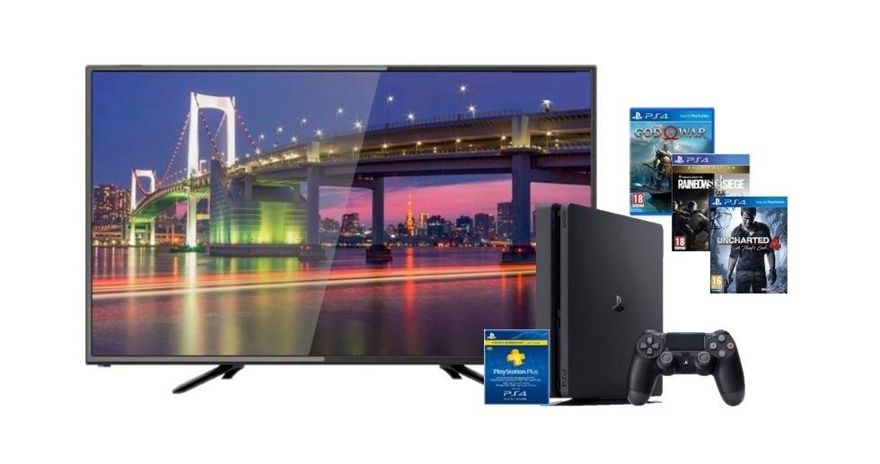 PlayStation 4 500GB + 3 Games + PSN 90 Days + Wansa 32 inch HD LED TV ...
