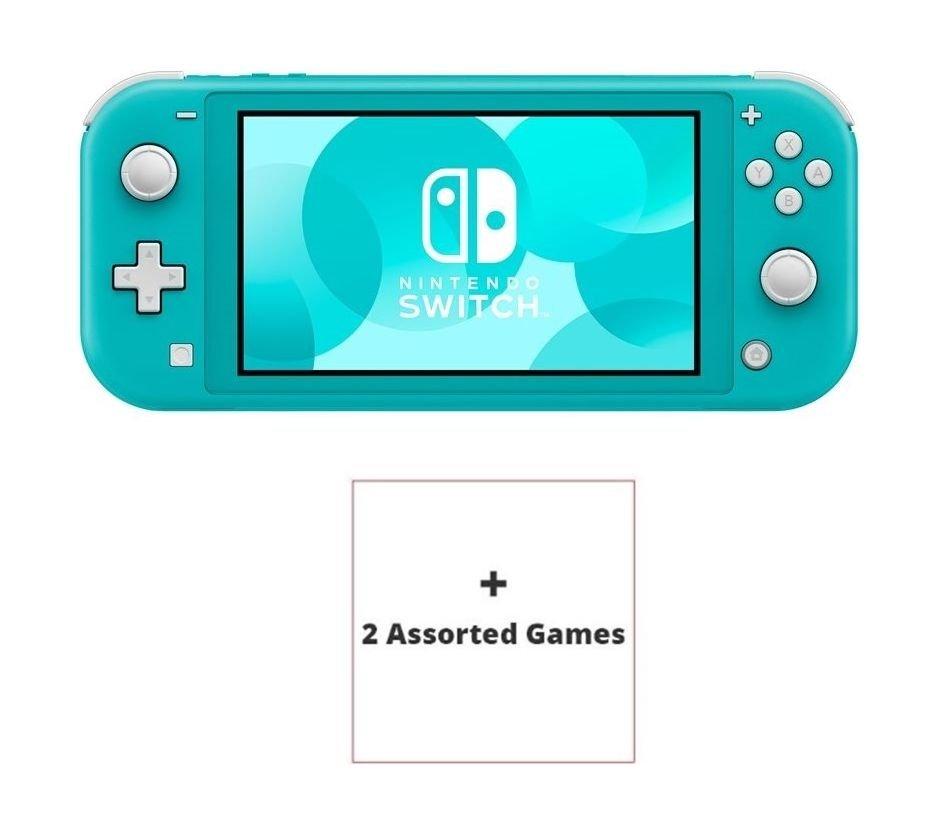 Nintendo Switch Lite Gaming Console Turquoise + 2 Assorted Games Price ...