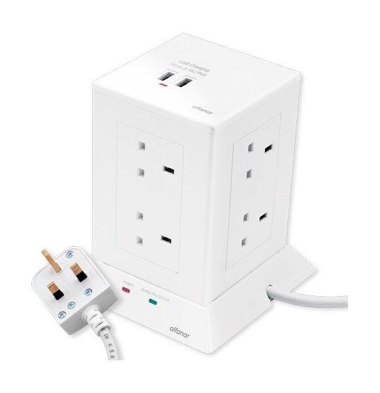 Alfanar 13A Tower Extension Socket (CE083M2U11) - White | Xcite KSA