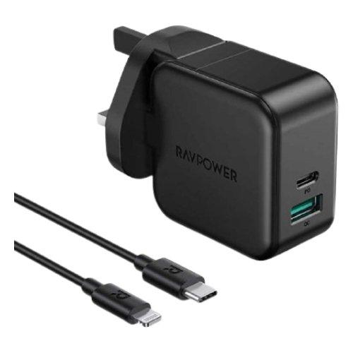 RAVPower PD 18w Charger + 1m USB Cable Combo (RP-PC109) - Black Price ...