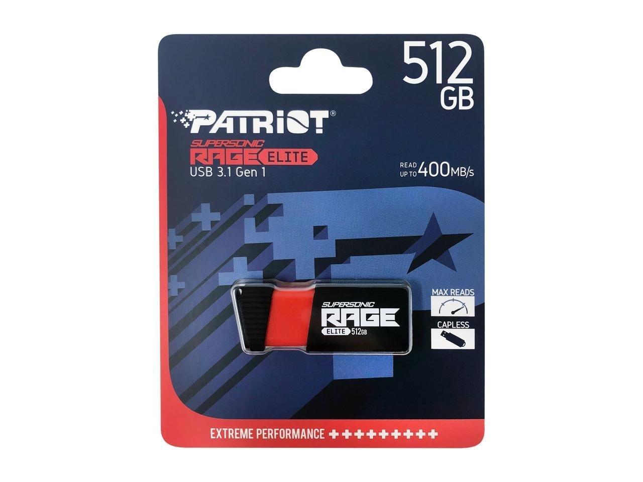 Patriot Supersonic Rage Elite 512GB USB 3.1, Gen. 1 (USB 3.0) Flash ...