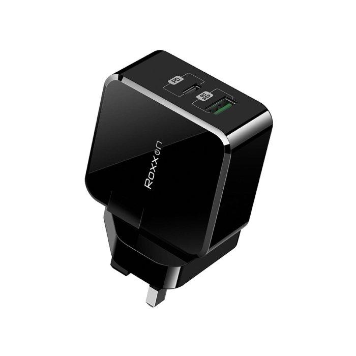 Roxxon 30W PD + QC Wall Charger (UK Plug) - Black Price in Kuwait - Xcite