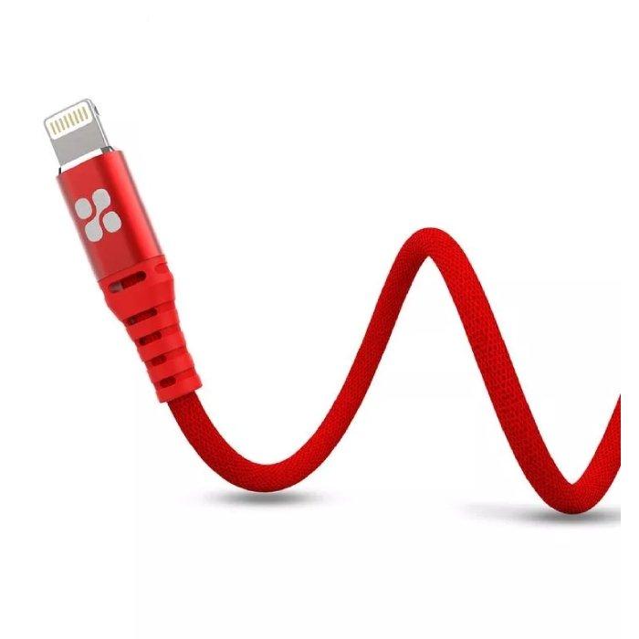 Promate Ultra-Slim Power and Data Cable with Lightning Connector Red ...