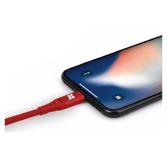 Promate Ultra-Slim Power and Data Cable with Lightning Connector Red ...