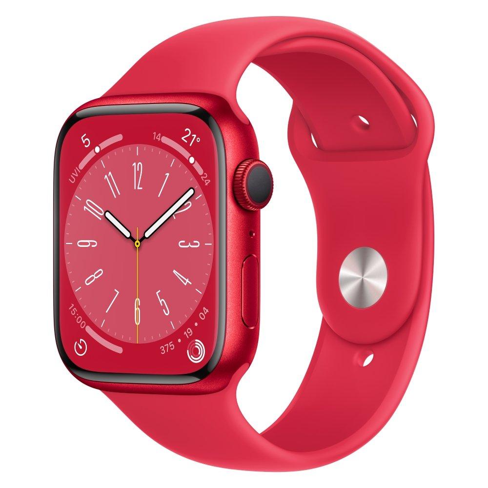 Pre Order Apple Watch S8 GPS 45mm - Red Sport Band Price in Kuwait - Xcite