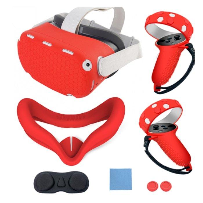 Gamax Oculus Quest 2 Silicone Protective Case Set - Red Price in Kuwait ...