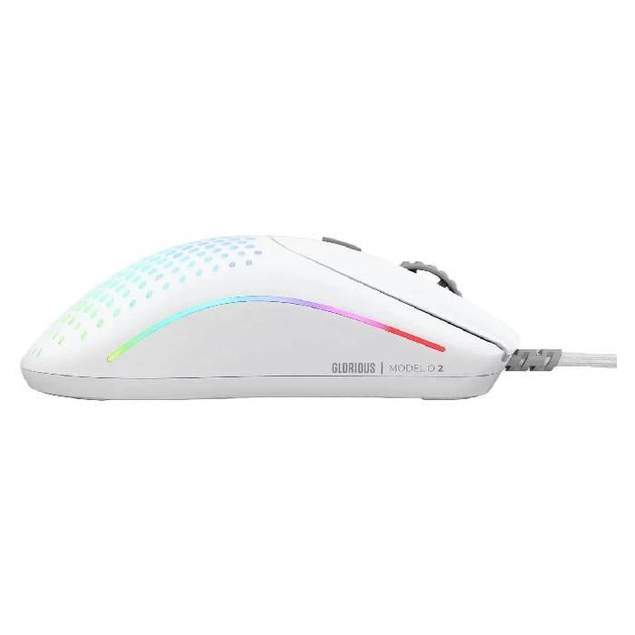 Glorious Model O2 Wired RGB Gaming Mouse Matte White| Xcite