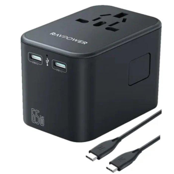 Ravpower PD Pioneer Charger, 65W, 3-Port - Black| Xcite