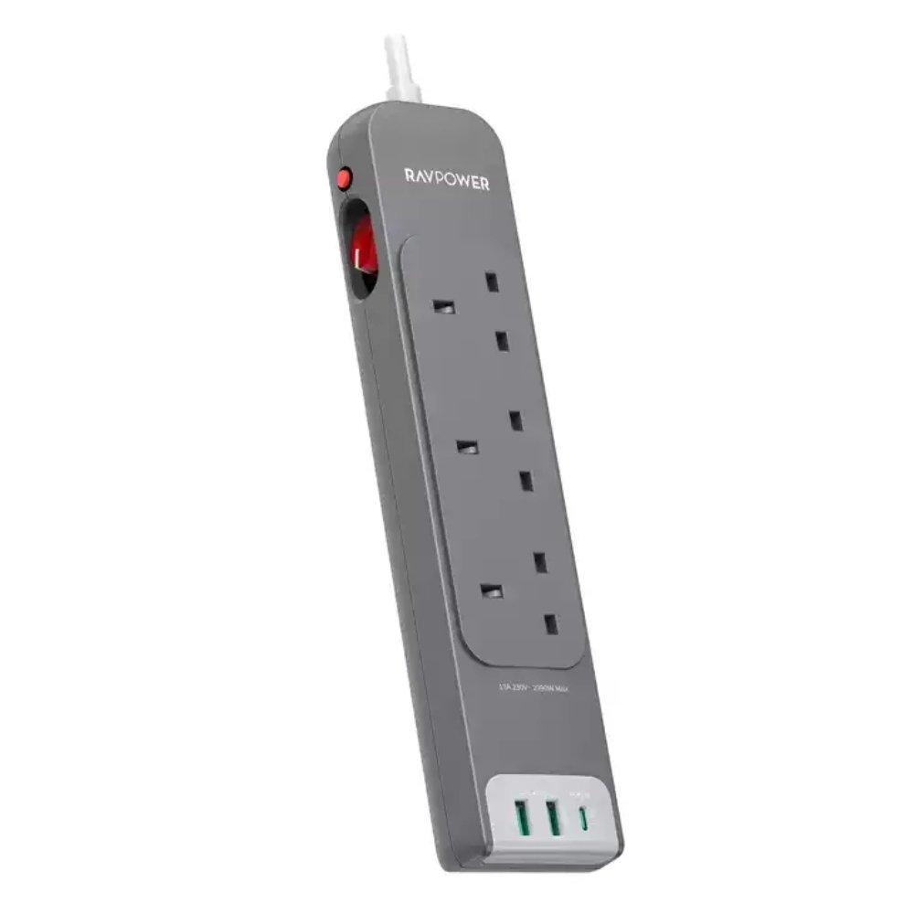 Ravpower UK Power Strip with 6 Ports 15W Grey| Xcite Kuwait