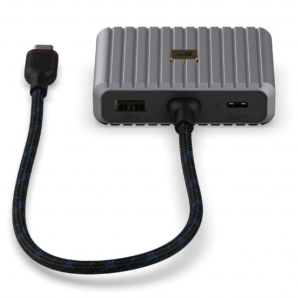 UNISYNK 8 Port USB-C Hub V2 laptop charger 100W Black| Xcite