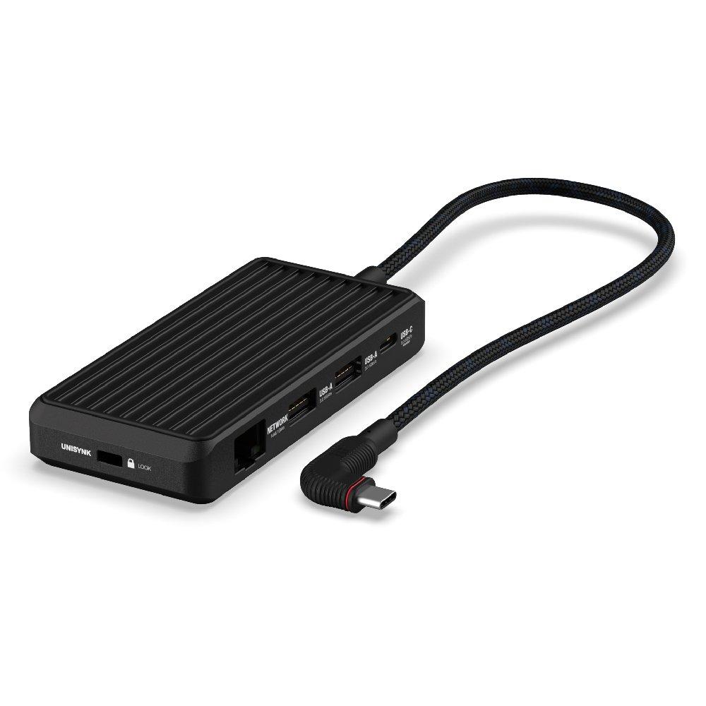 UNISYNK 8 Port USB-C Hub V2 laptop charger 100W Black| Xcite