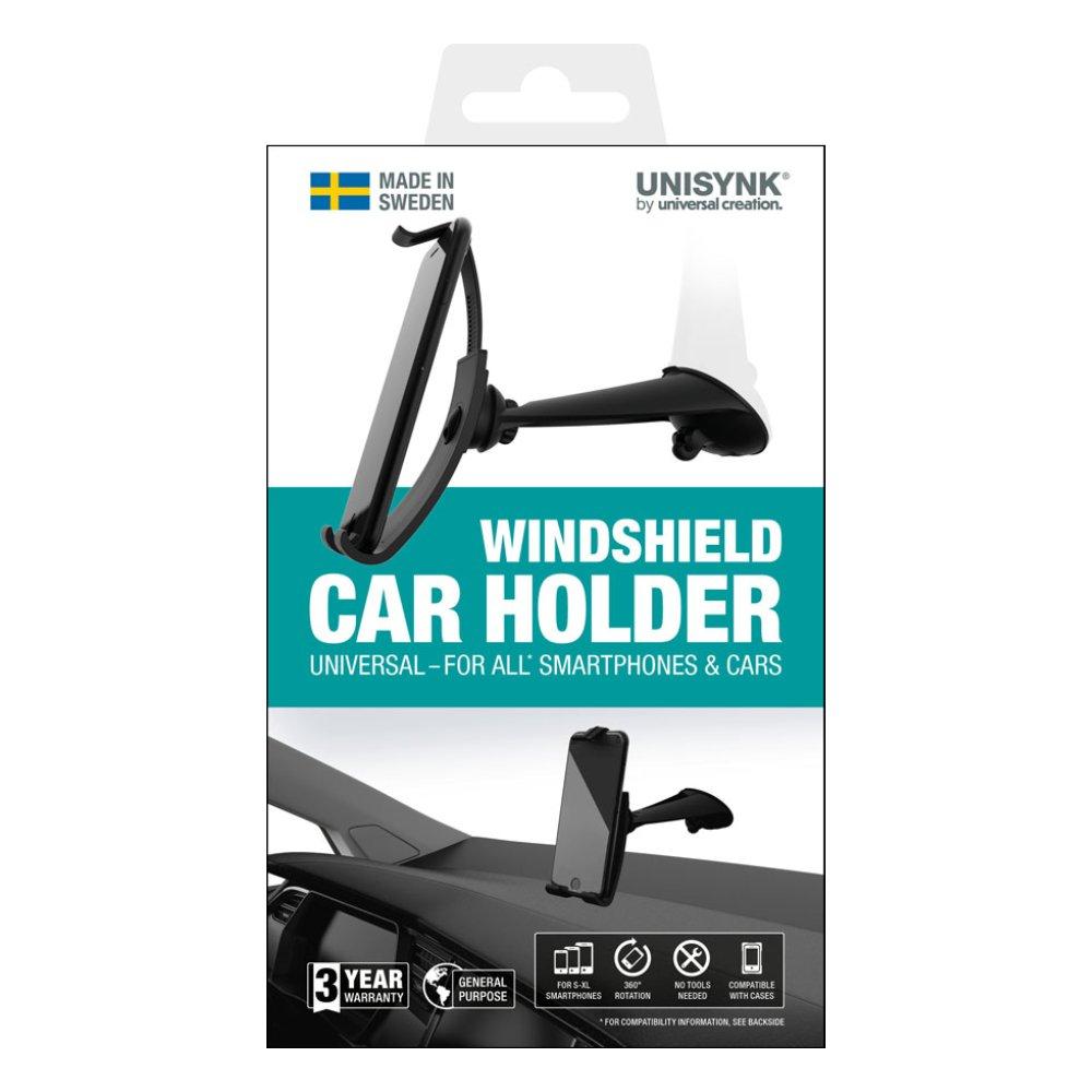 UNISYNK Magnetic Windshield Holder for Phone Black | Xcite