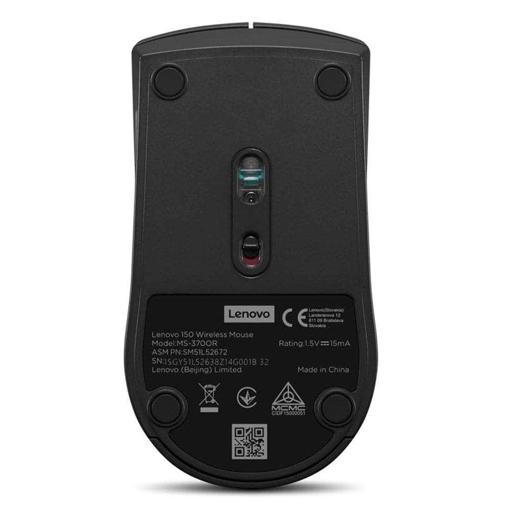 Lenovo 150 Wireless Mouse LED optical sensor Black | Xcite