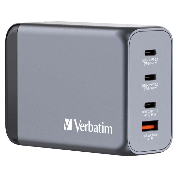 Verbatim GaN Charger 240 W, 4 Ports - Silver| Xcite Kuwait