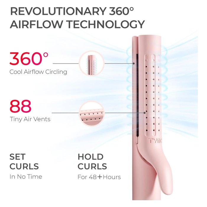 Tymo Airflow 2-in-1 Hair Curler and Straightener Pink| Xcite