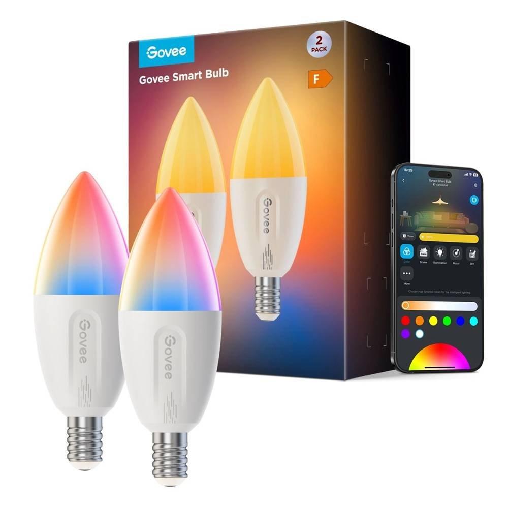 Govee Smart bulb E14 5W Candle - 2-pack, H600C RGBWW| Xcite