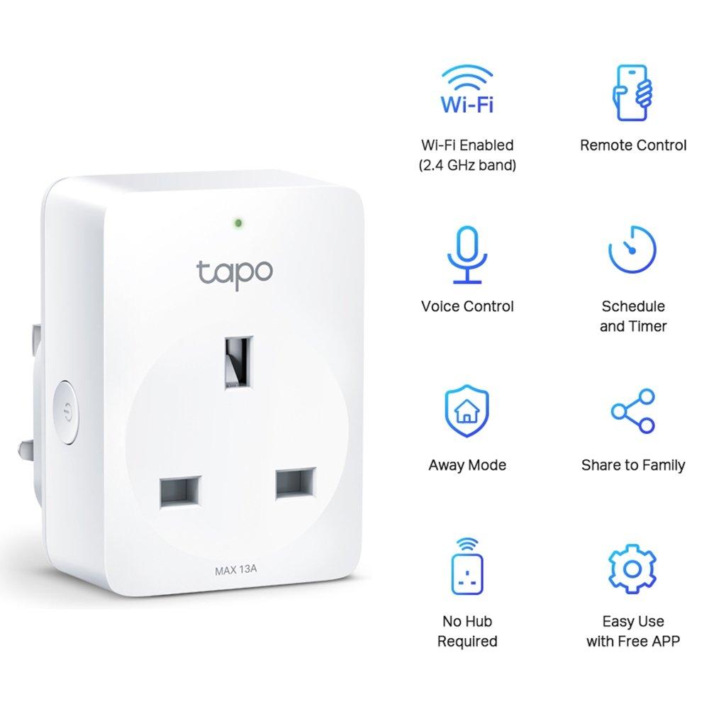Tapo P100 Mini Smart Wi-Fi Socket, 2-pack – White| Xcite