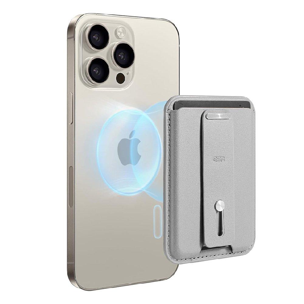 ESR Magnetic Leather MagSafe Wallet - Grey| Xcite