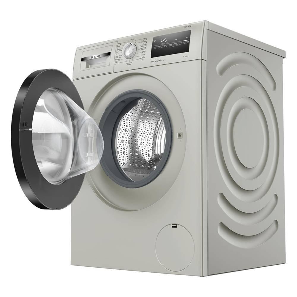 Bosch Front Load Washing Machine, 8kg, 1400RPM, Silver| Xcite