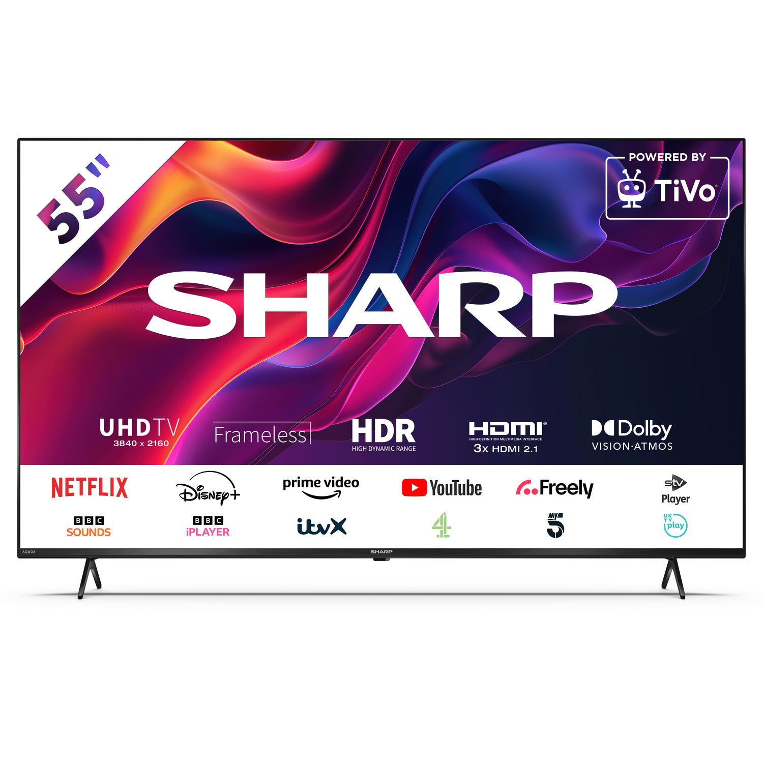 Sharp 4TC55GK4245KB 55" 4K UHD Frameless Smart TV