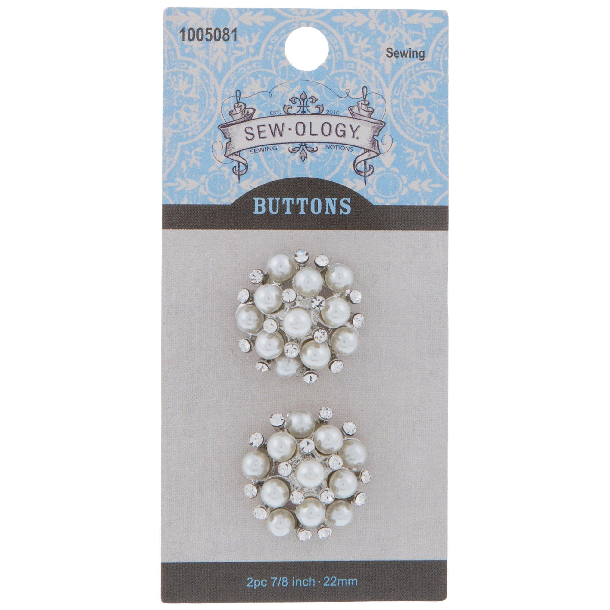Pearl & Rhinestone Cluster Shank Buttons - 22mm | Hobby Lobby | 1005081