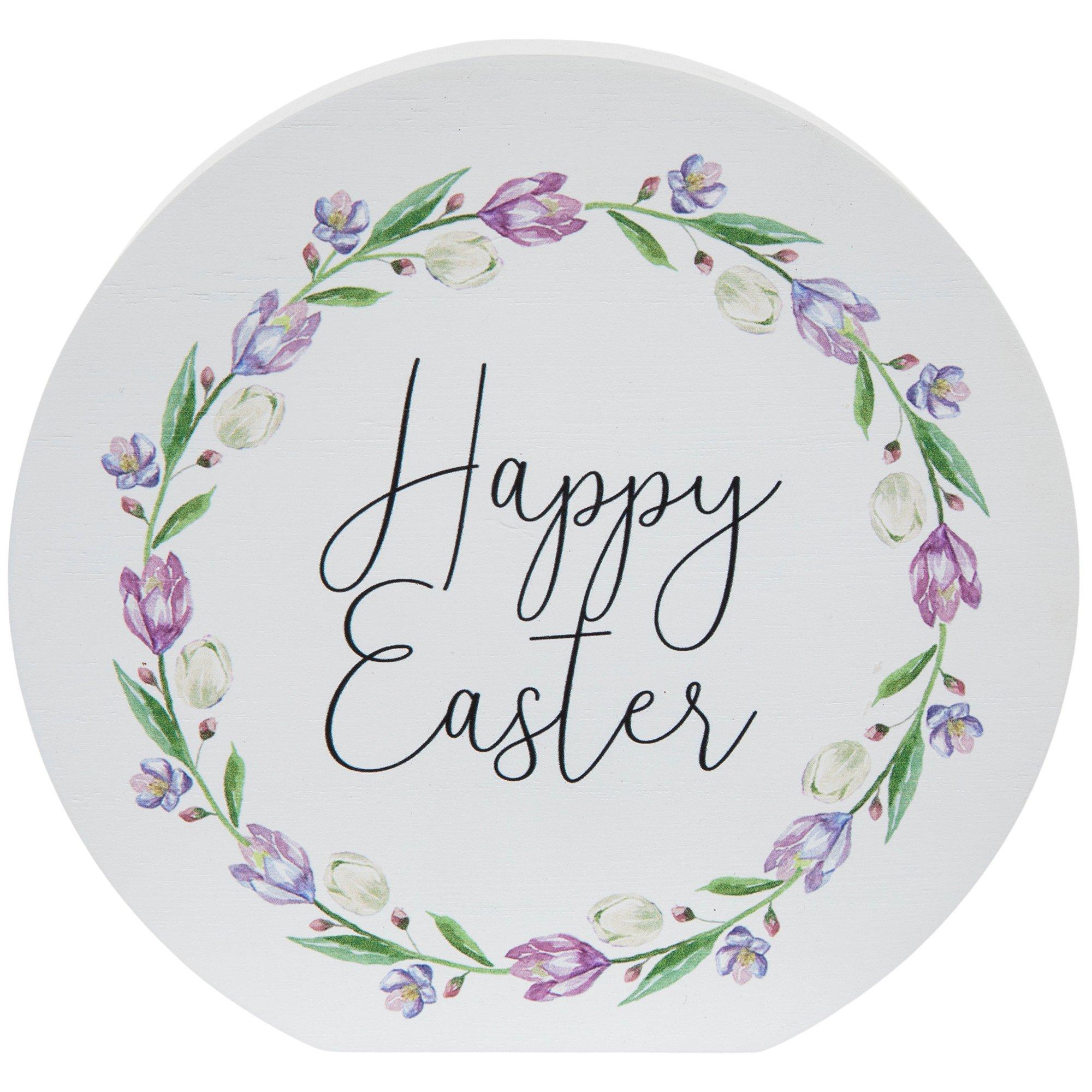 Happy Easter Floral Wreath Wood Decor | Hobby Lobby | 105766423