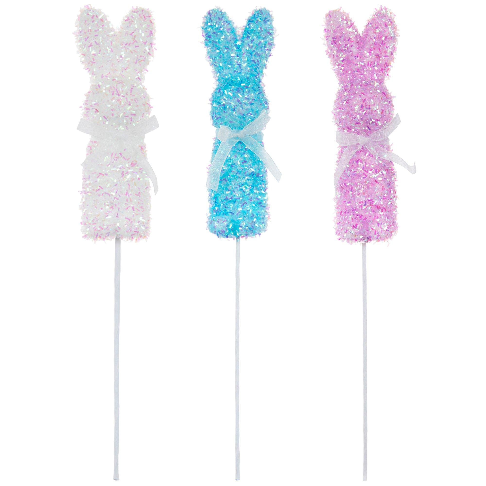 Pastel Flocked Bunny Picks | Hobby Lobby | 106294383