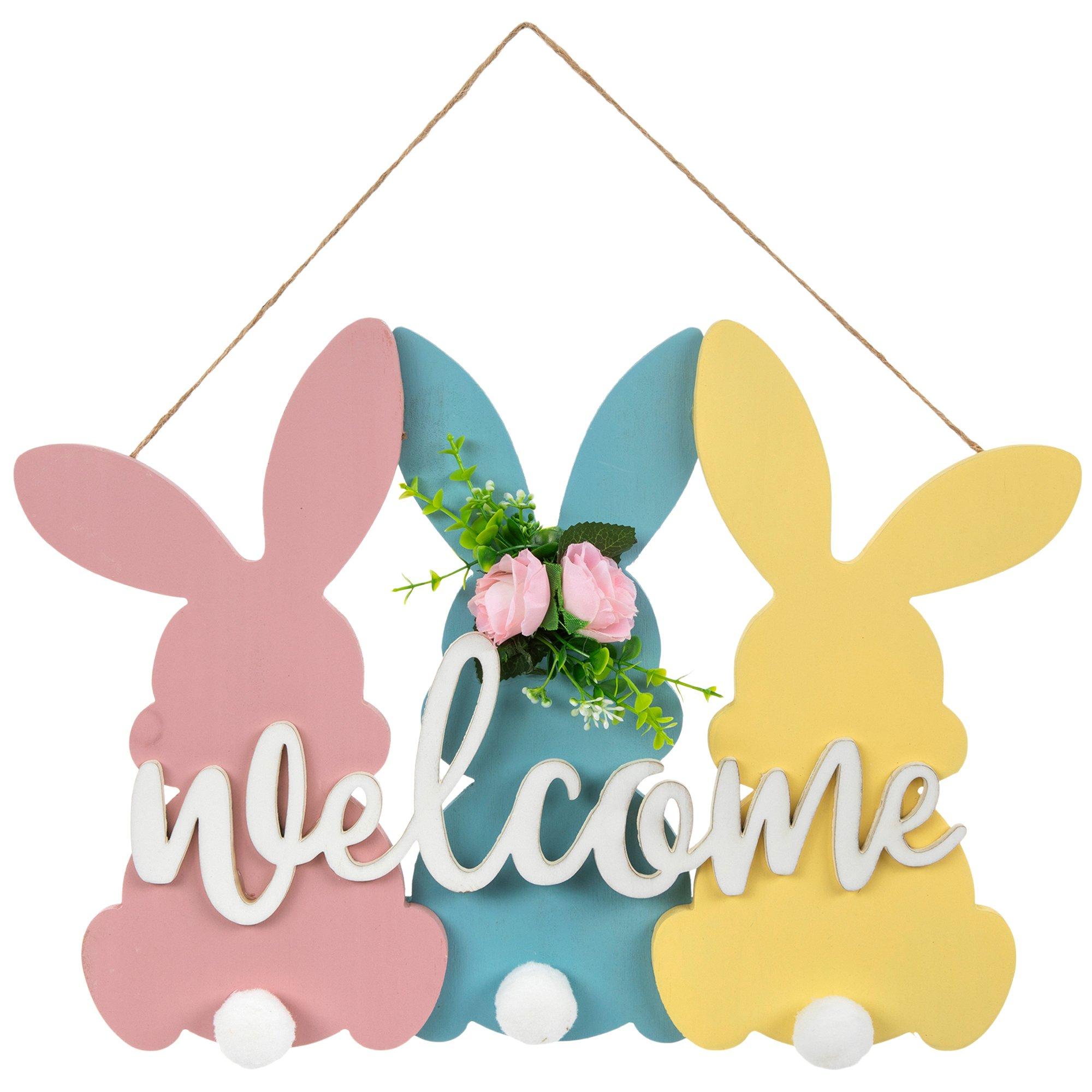 Welcome Bunnies Wood Wall Decor | Hobby Lobby | 106296024